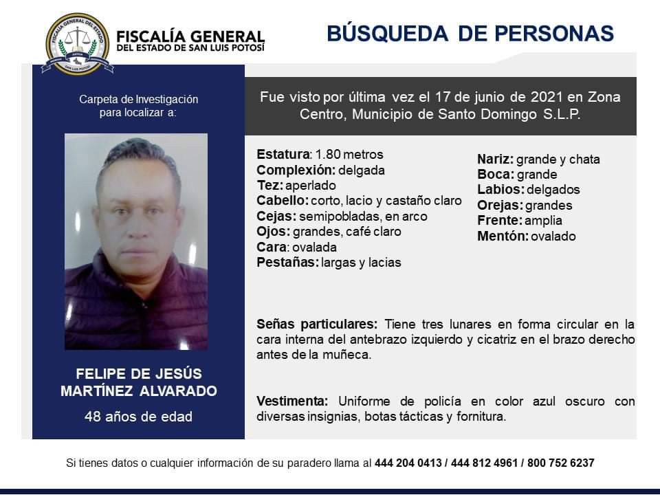 Fge Emite Ficha De Búsqueda De Uno De Los Policías Desaparecidos
